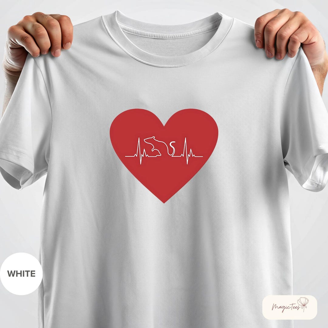 Rat EKG Heart Rat T-shirt Funny Rodent Humor Tee Animal Lover Gift ...