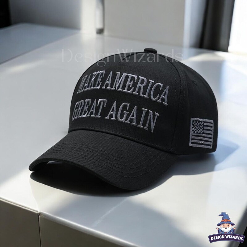 Trump Black Maga Hat - Etsy