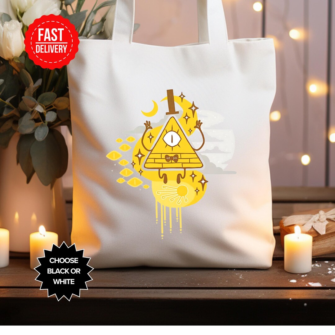 Bill Cipher Moon Tote Bag Dipper Mabel Friends Iconic Cartoon Inspired ...