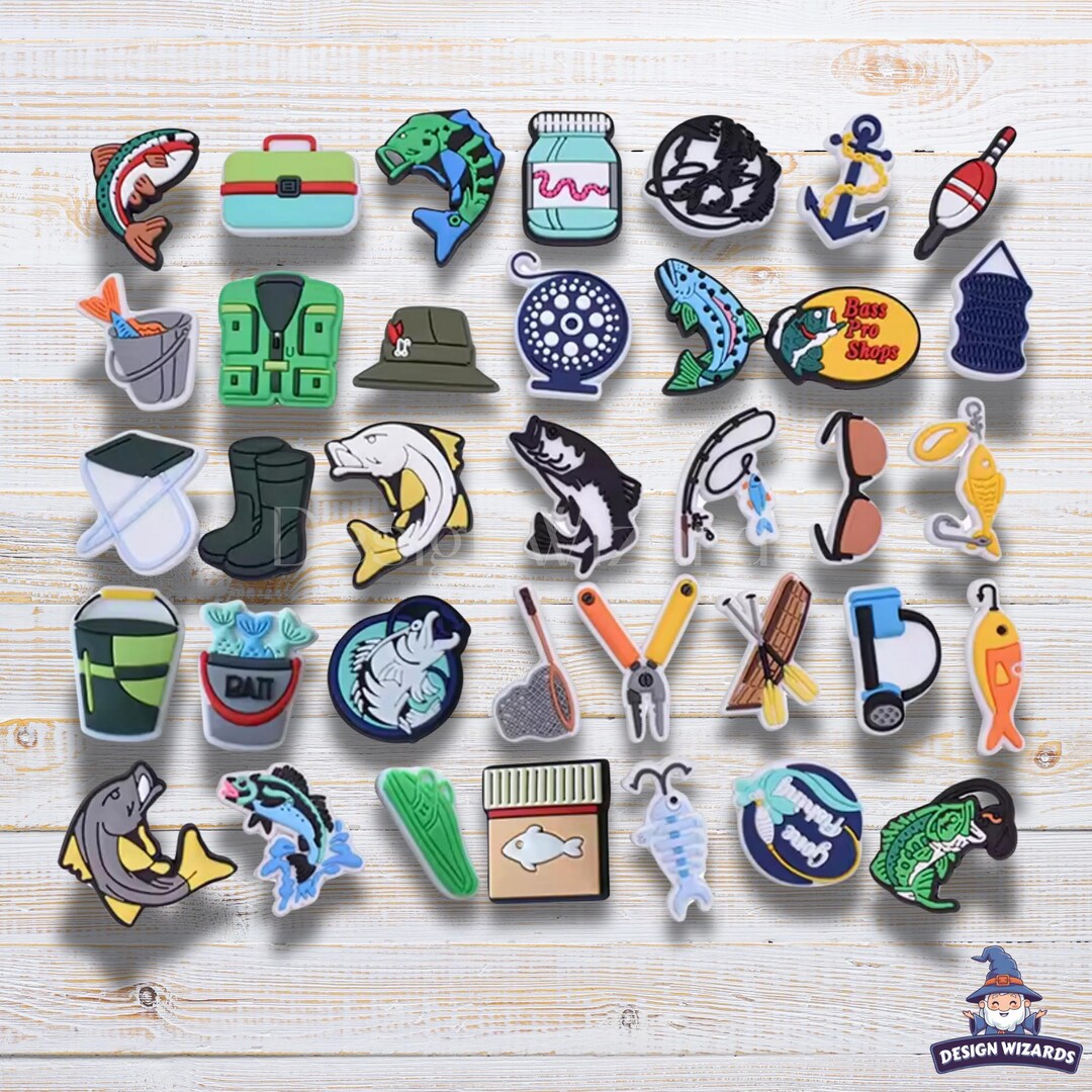 Fishing Shoe Charm Pack Fun Nautical Accessories for Shoe Decoration ...