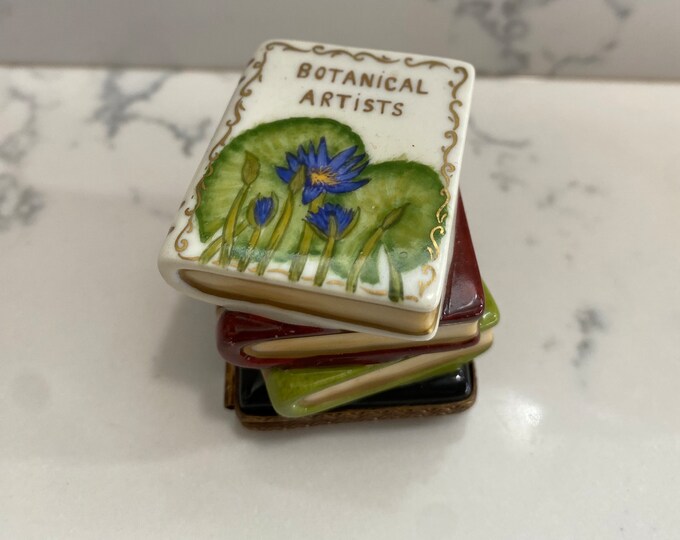 Vintage Rare Botanical Artist Books Limoges Box by French Accents Peint ...