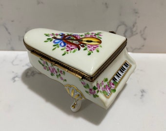 Vintage Limited Edition Large Black & Gold Baby Grand Piano Limoges Box ...