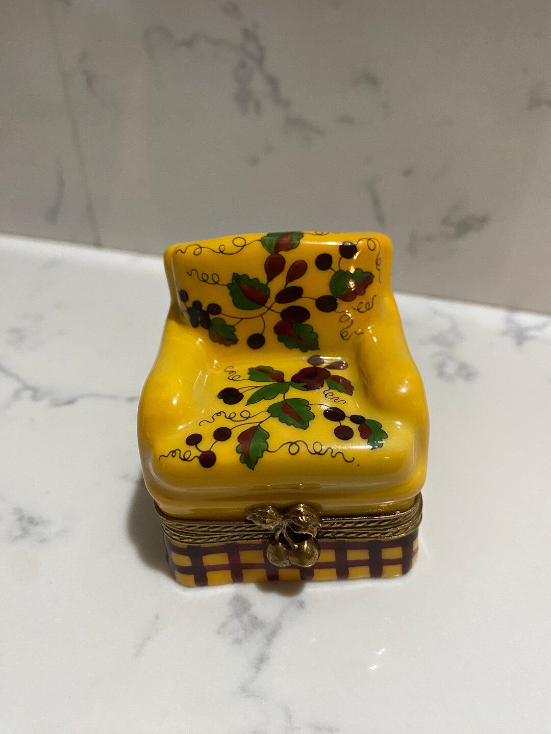 Vintage Limited Edition Yellow Reading Chair Limoges Box by French ...