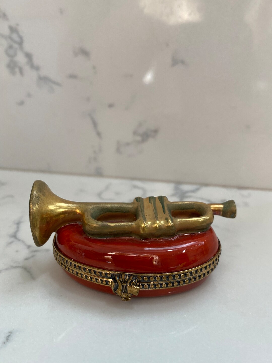Vintage Rare Trumpet Limoges Box - Etsy
