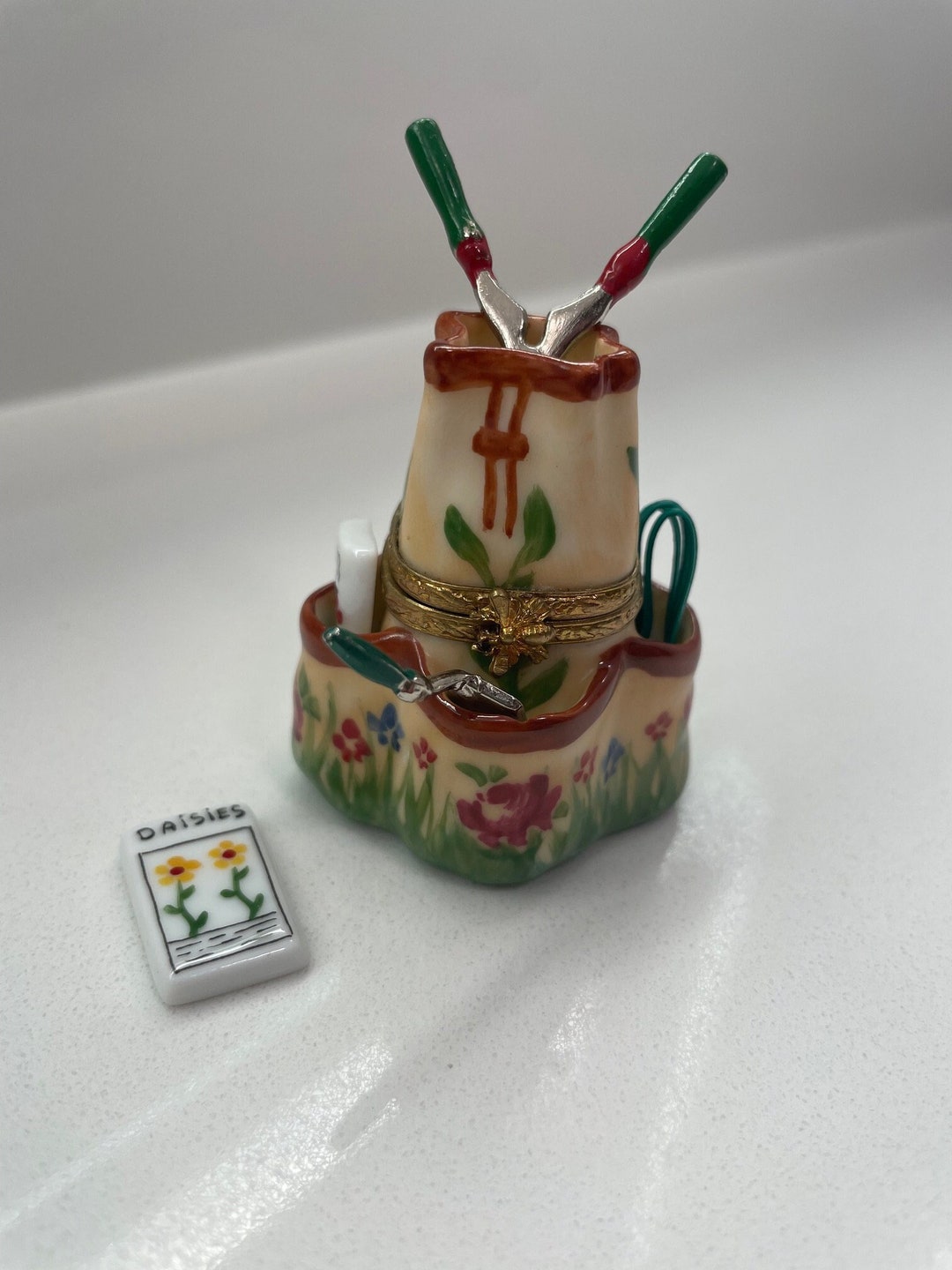 Vintage Rare Garden Tool Basket Limoges Box Peint Main - Etsy