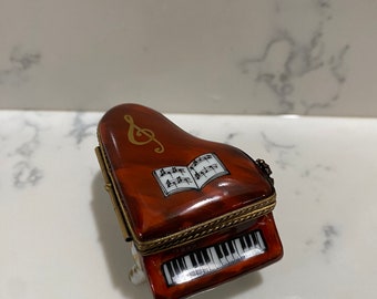 Vintage Limited Edition Large Black & Gold Baby Grand Piano Limoges Box ...