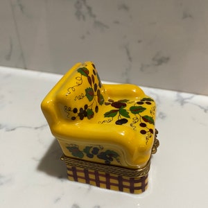 Vintage Limited Edition Yellow Reading Chair Limoges Box by French ...