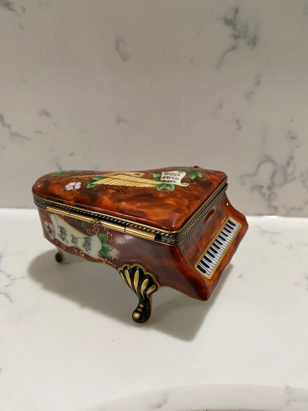 Vintage Limited Edition Large Ornate Baby Grand Piano Limoges Box by ...