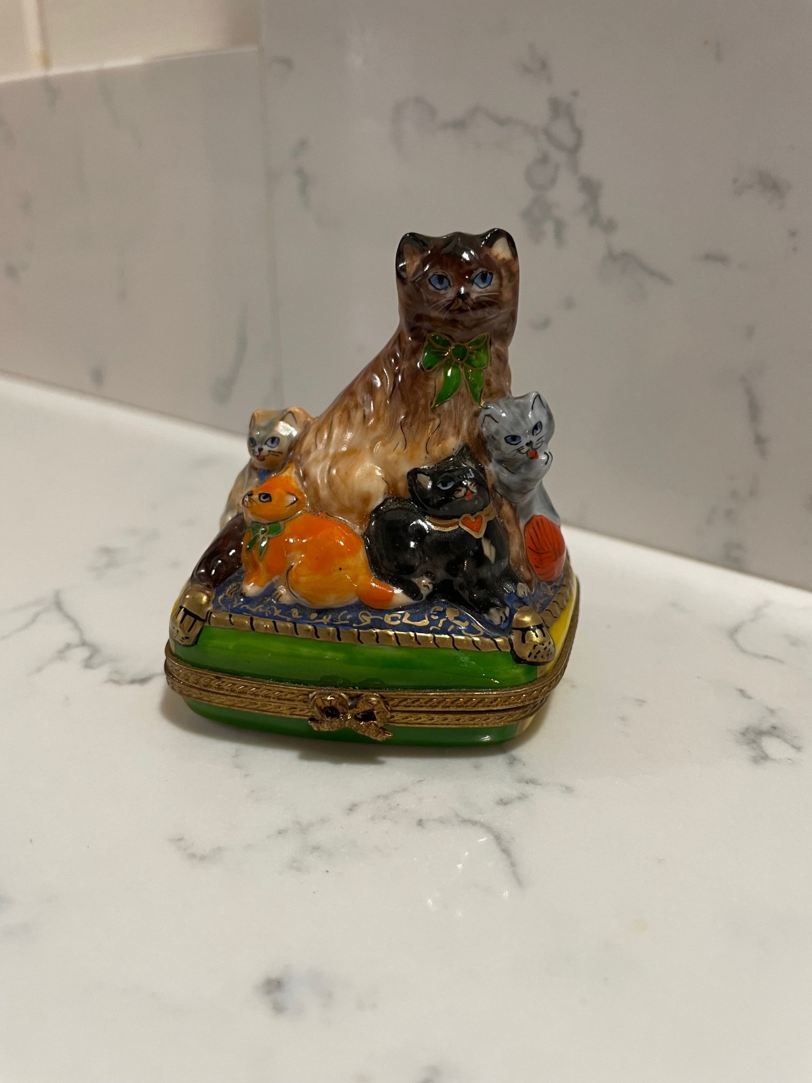 Vintage Rare Cat Family Limoges Box - Etsy