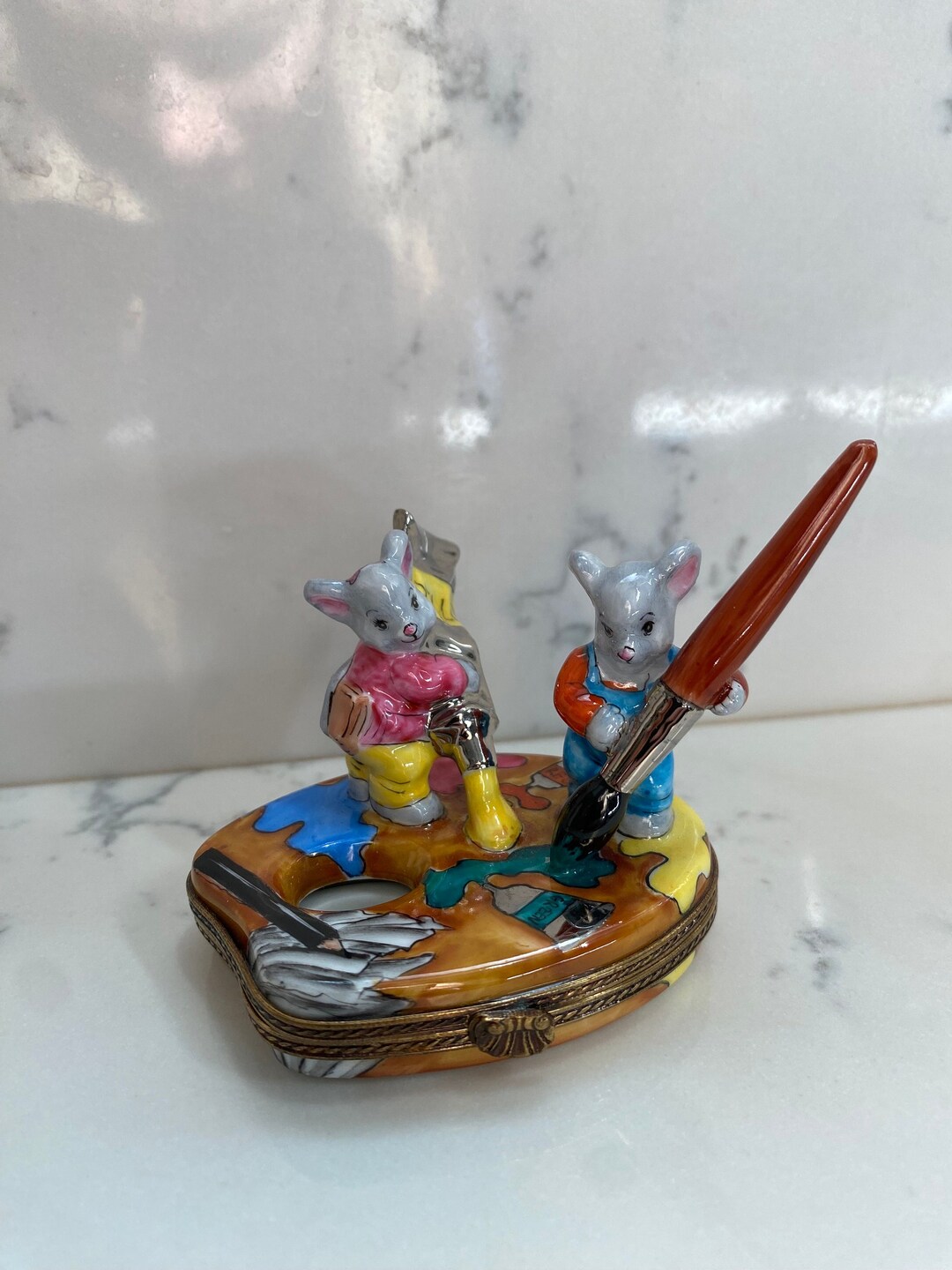 Vintage Rare Painting Mice Artists Limoges Box by French Accents - Etsy