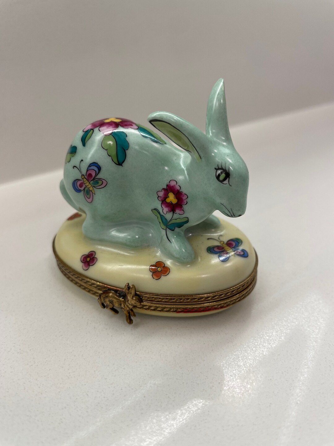 Vintage Rare Bunny Rabbit Limoges Box French Accents Peint Main - Etsy