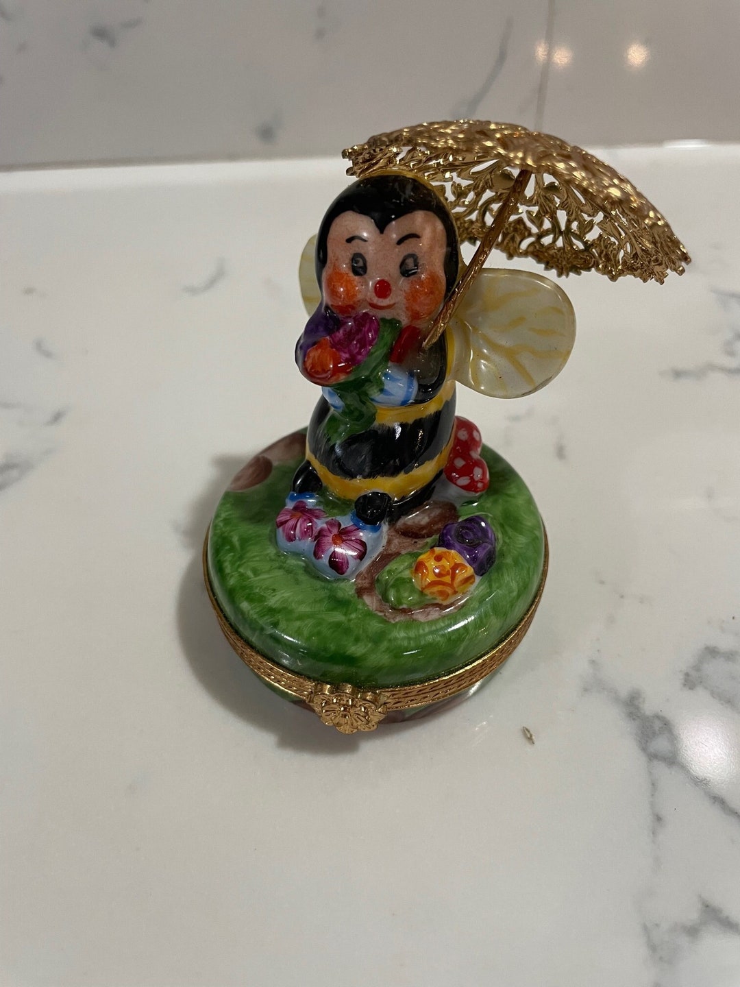 Vintage Limited Edition Bumble Bee With Gold Umbrella Limoges Box - Etsy