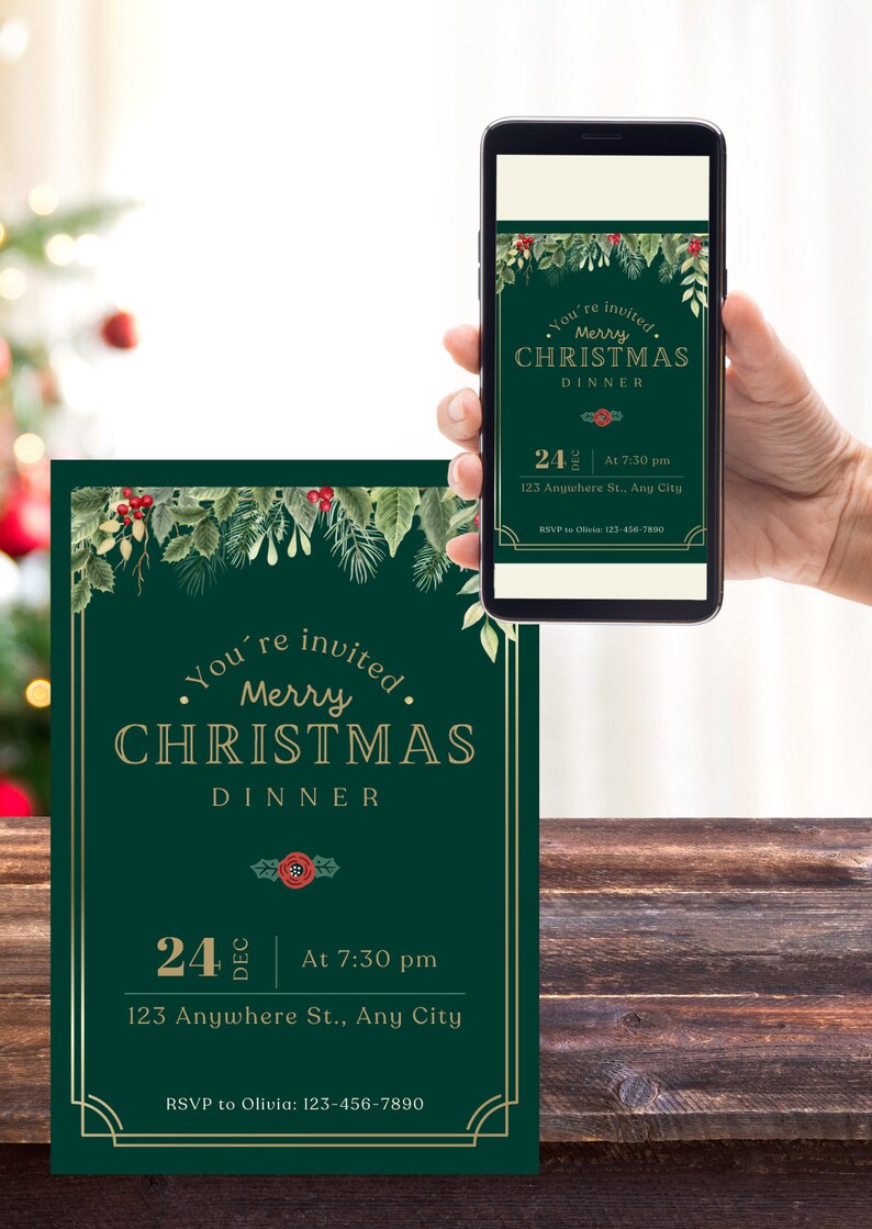 Customizable Christmas Invitations - Etsy
