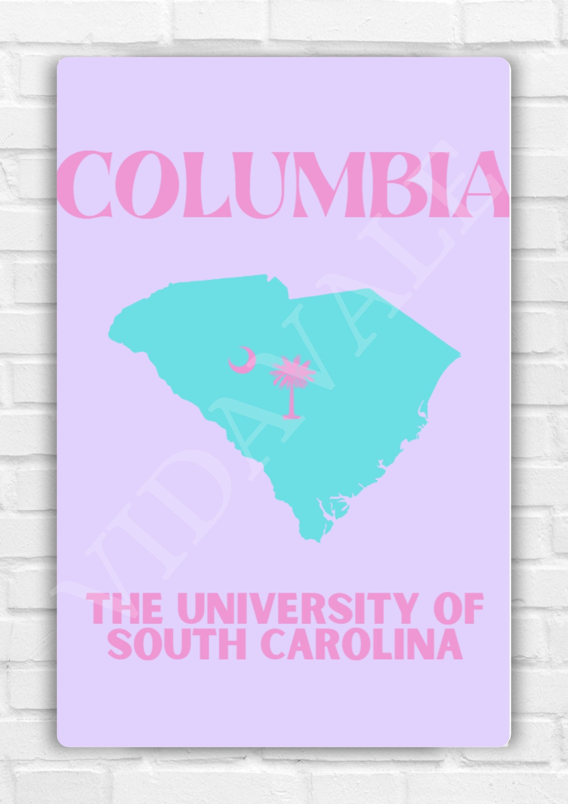 University of South Carolina Preppy Wall Art Set of Four Prints - Etsy