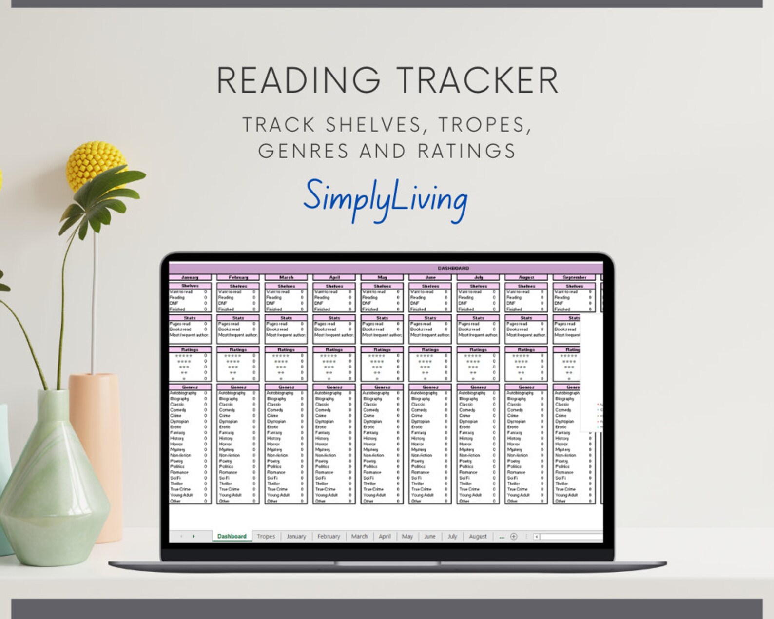 Simple Reading Tracker | Book Tracker | Personal Library Tracker ...
