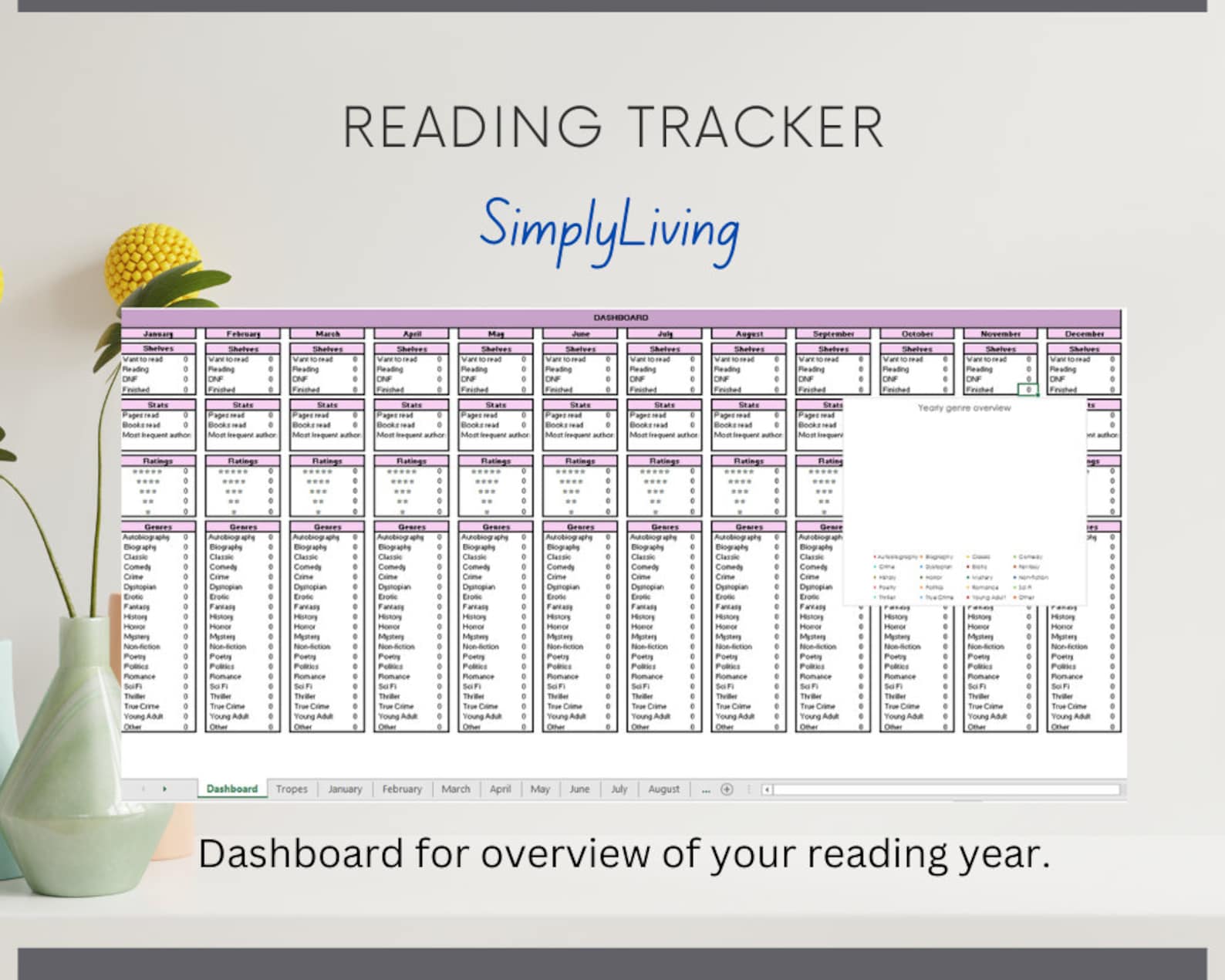 Simple Reading Tracker | Book Tracker | Personal Library Tracker ...