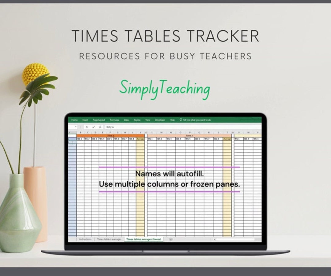 Times Tables Data Tracker | Data Spreadsheet for Primary Teachers - Etsy