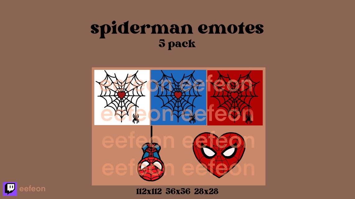 Spiderman Emote Twitch 5 Pack Set Discord Youtube Overlay - Etsy