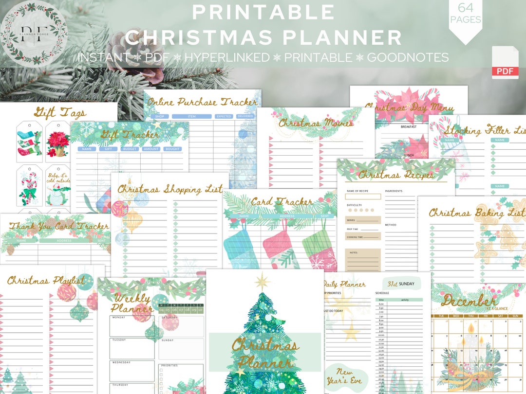 Colour Christmas Planner Printable, Holiday Planner Printable ...
