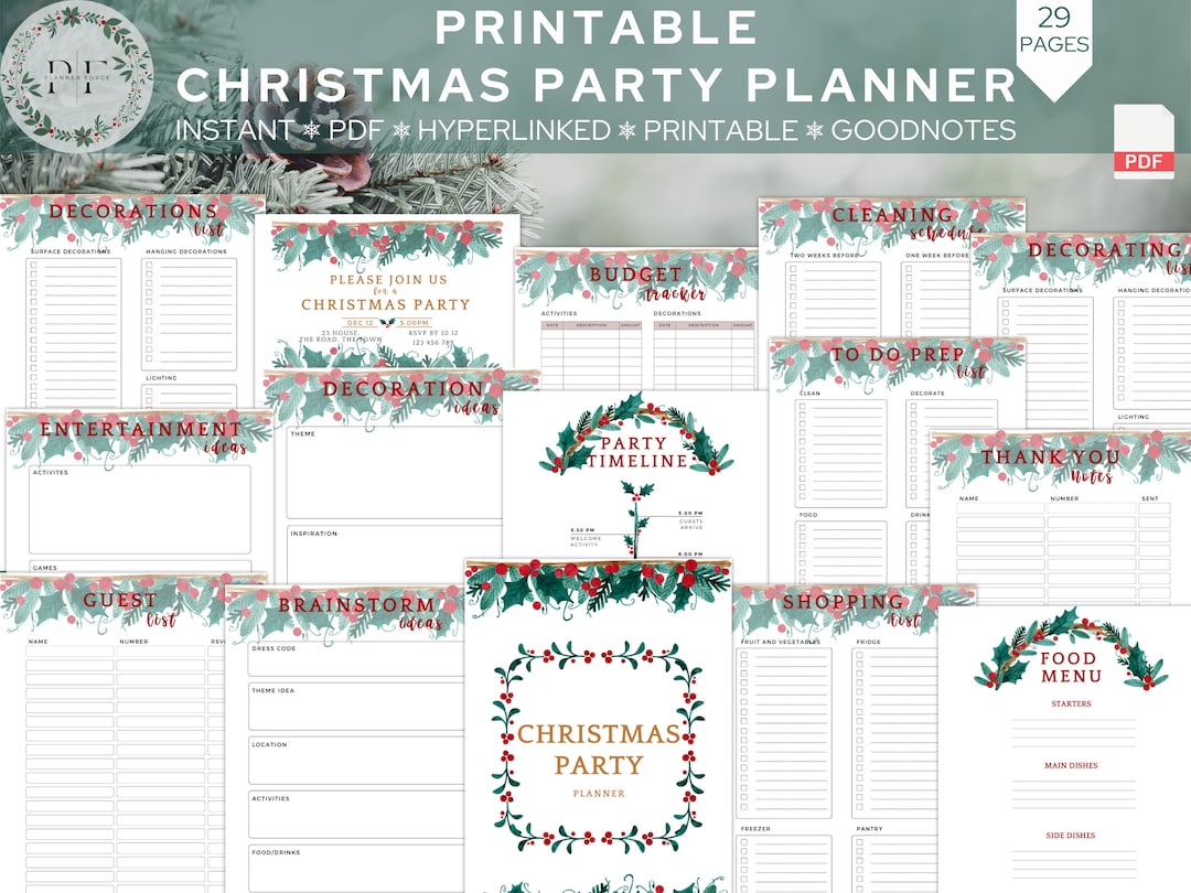Christmas Party Planner Holiday Party Planner Digital Party - Etsy