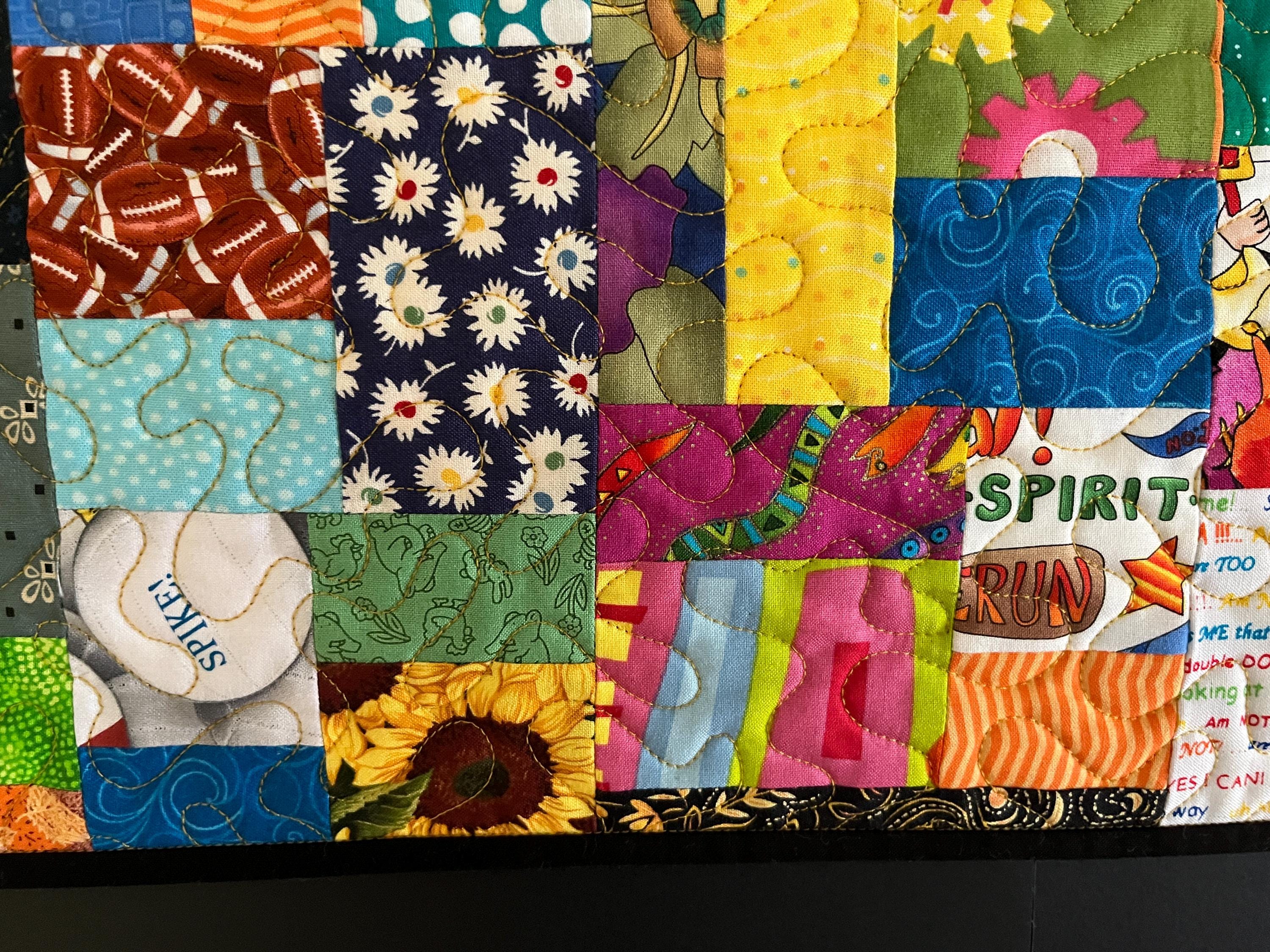 1 CRUMB QUILT Table Runner. Patchwork Piecing, Bold Colors, Varied ...