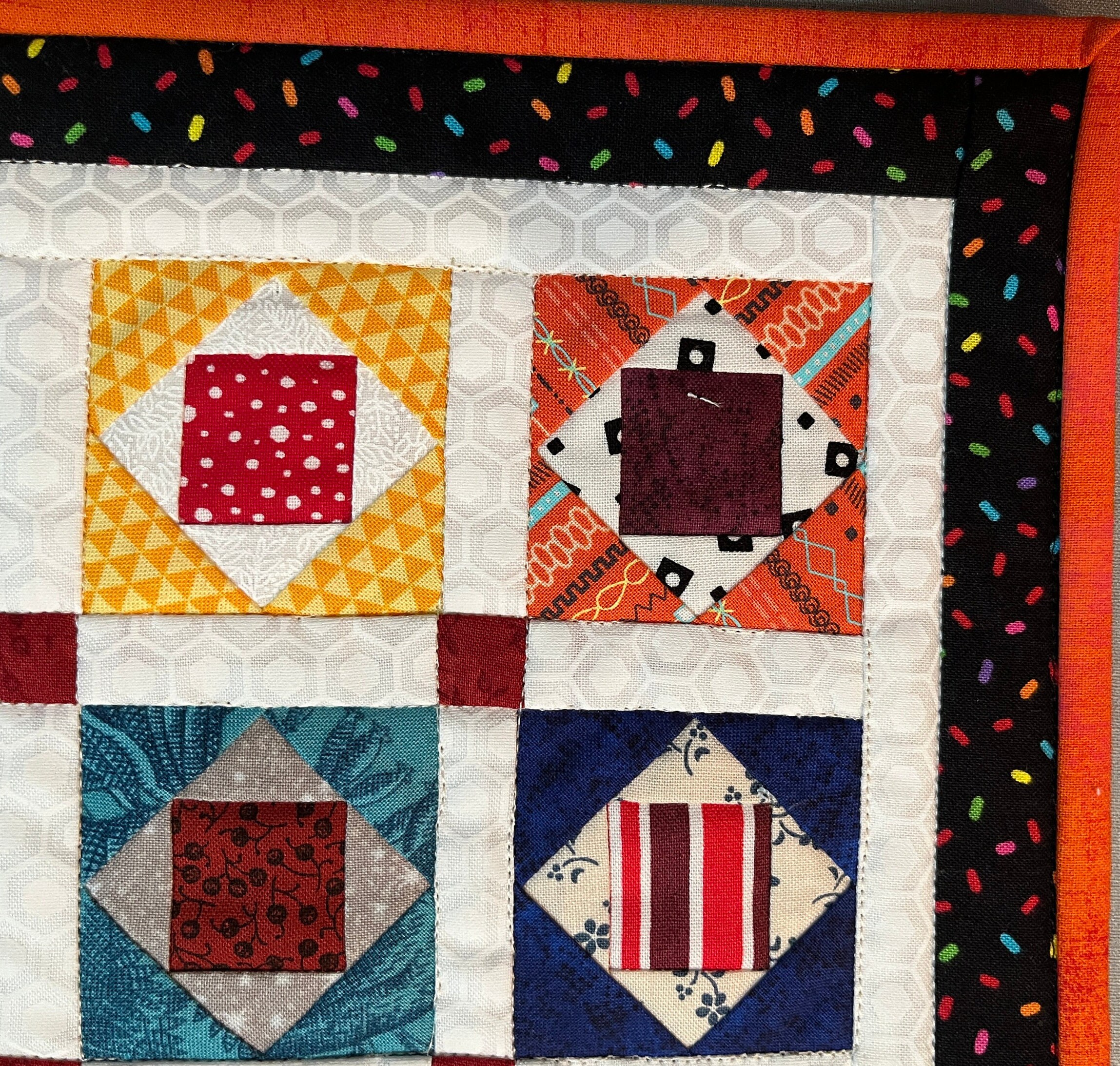 ECONOMY BLOCKS, 8, Wall Hanging, 2 Squares, Straight Line Quilting ...
