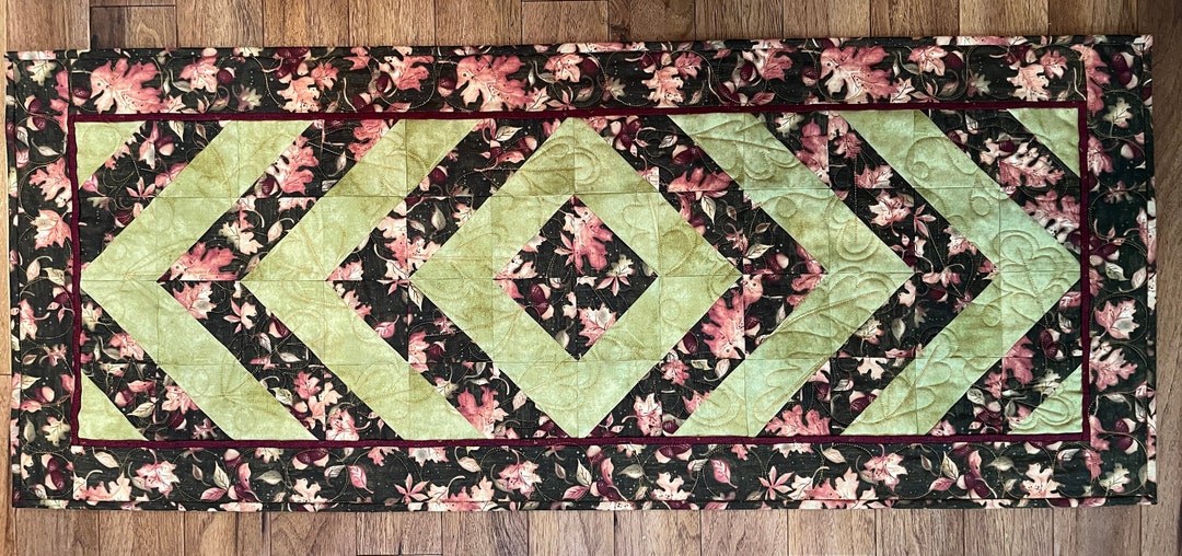 BRACKET BRIGADE, Half Square Triangles HST, Fall, Table Runner, Oak ...