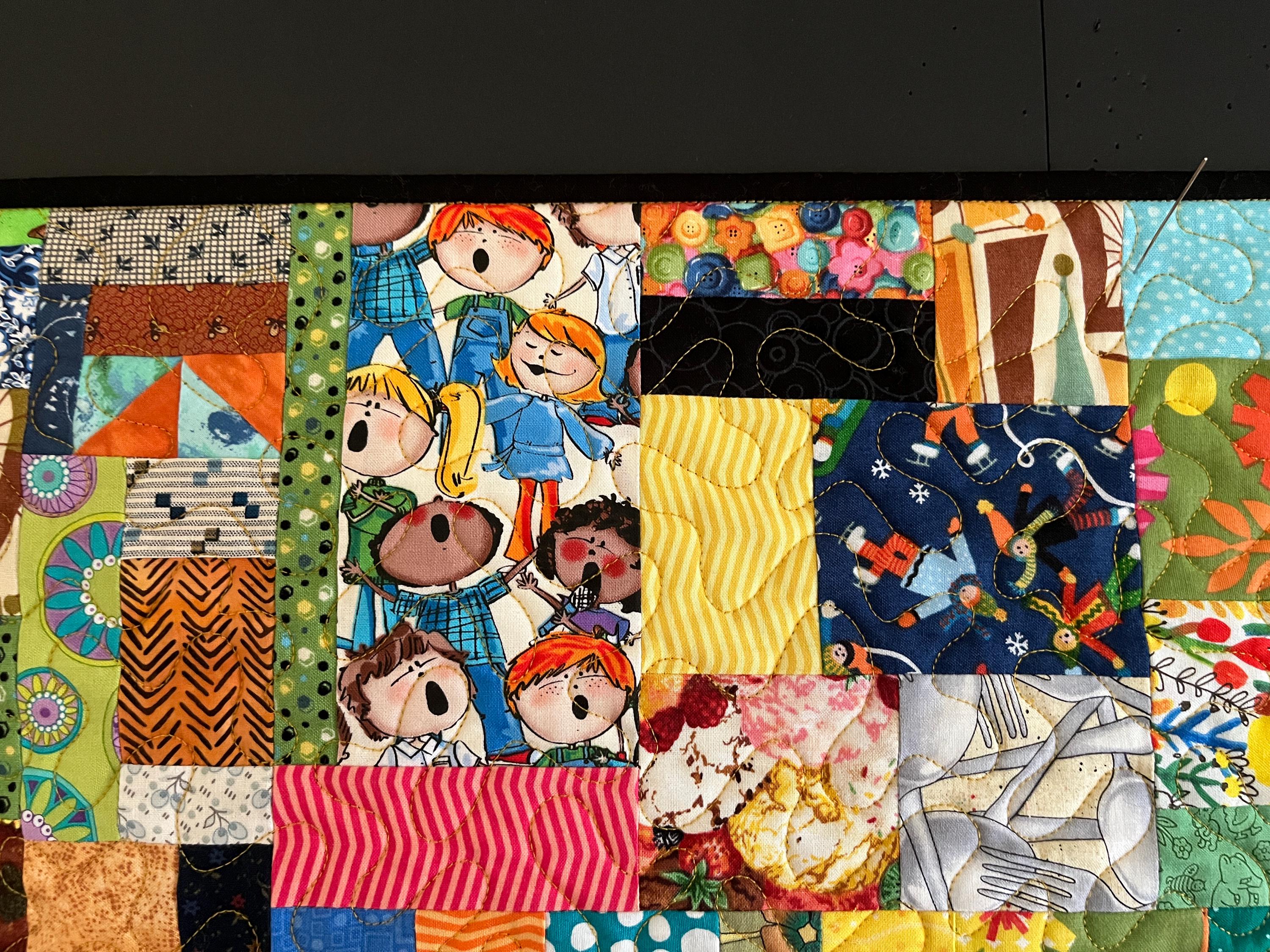 1 CRUMB QUILT Table Runner. Patchwork Piecing, Bold Colors, Varied ...