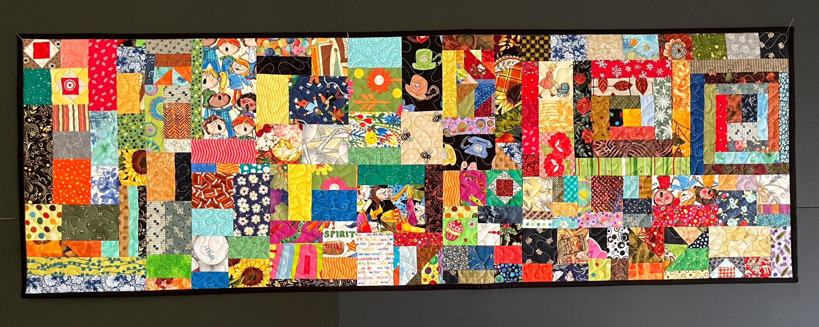 1 CRUMB QUILT Table Runner. Patchwork Piecing, Bold Colors, Varied ...