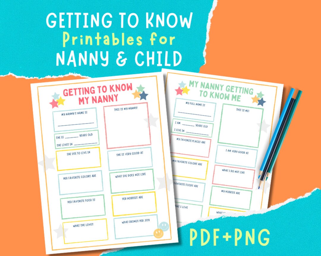 All About My Nanny Printable, Get to Know Me, All About Me, Kid ...