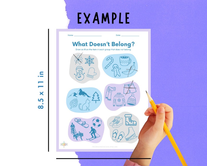 Winter Themed Worksheets for Children, Kindergarten Printables, Kids ...