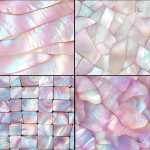 Mother of Pearl Digital Paper, Seamless Pearlescent Shell Pattern ...