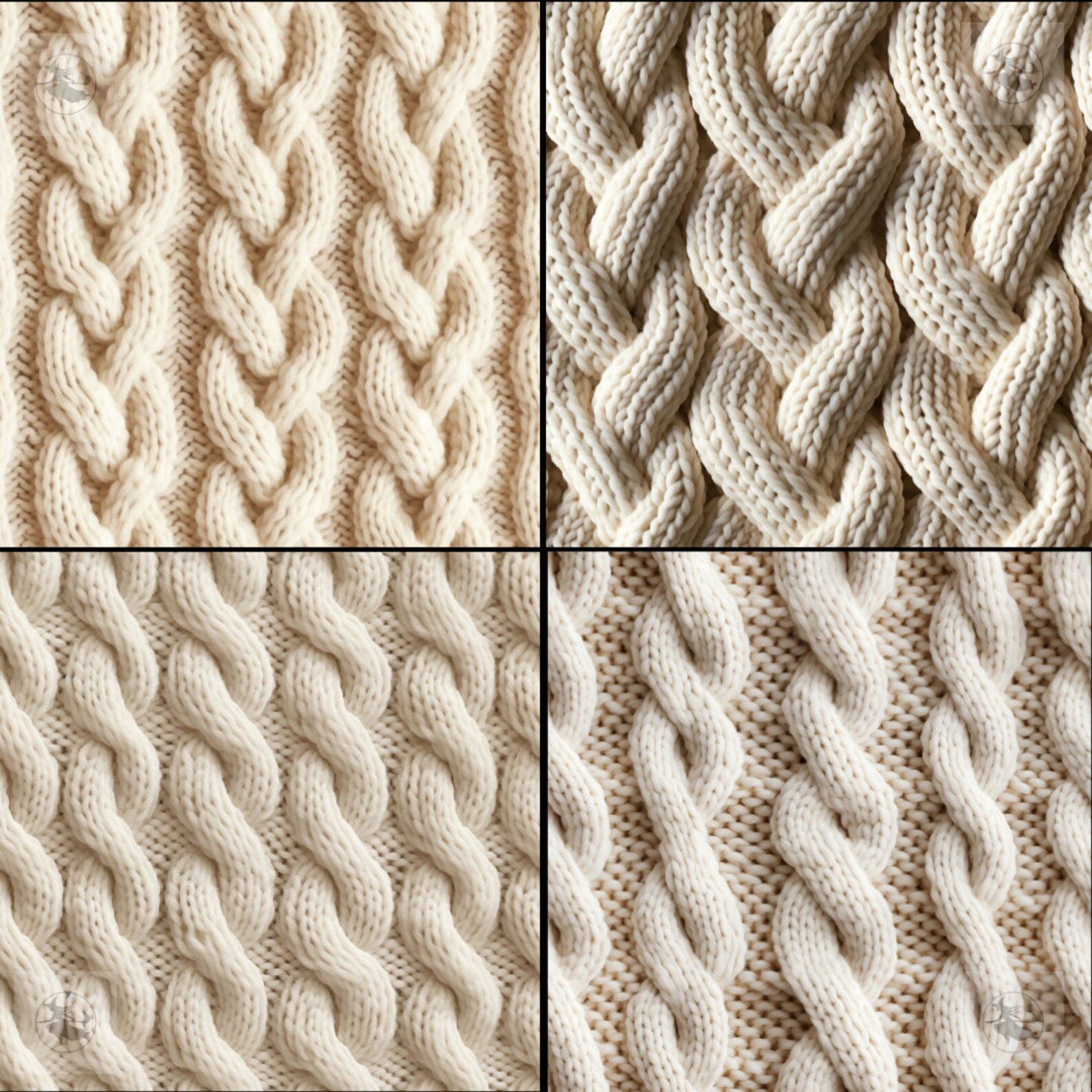 Wool Knit Digital Paper, Seamless Knitted Chunky Sweater Texture ...