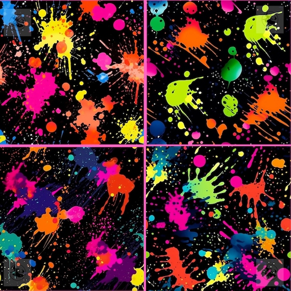 Neon Paint Splatter Backgrounds