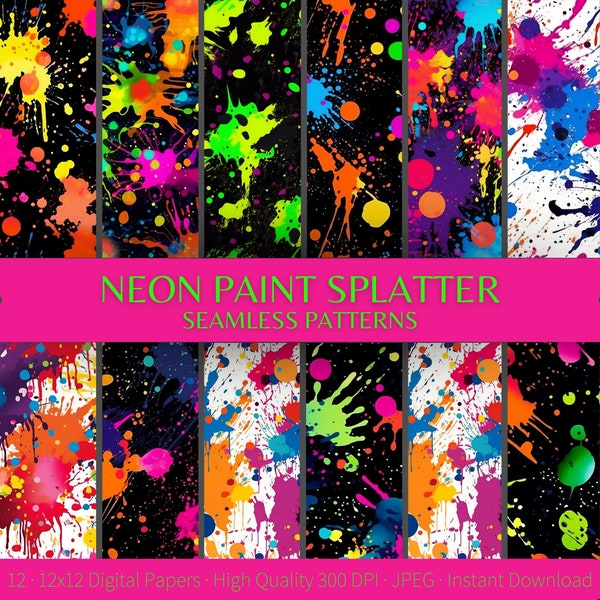 Neon Paint Splatter - Etsy