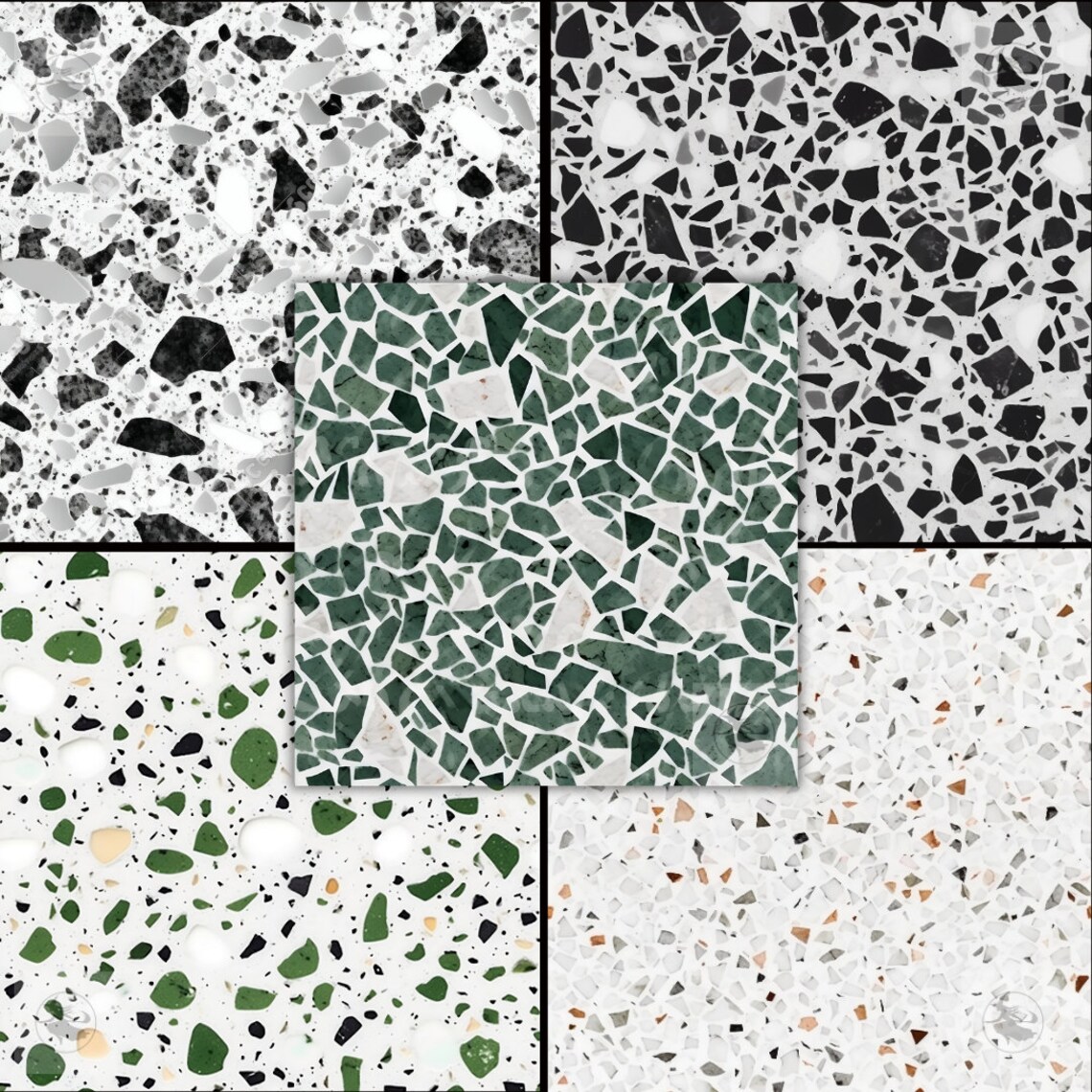 Seamless Terrazzo Digital Paper, Terrazzo Patterns Digital Paper ...