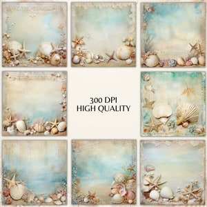 BIG BUNDLE Seashells Junk Journal Digital Paper, Vintage Nautical ...