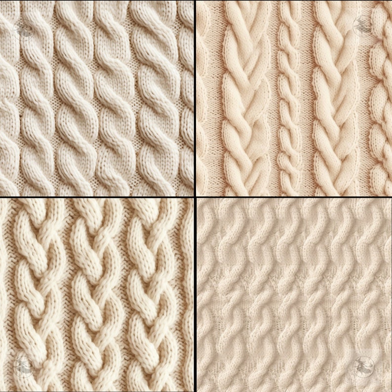 Wool Knit Digital Paper, Seamless Knitted Chunky Sweater Texture ...