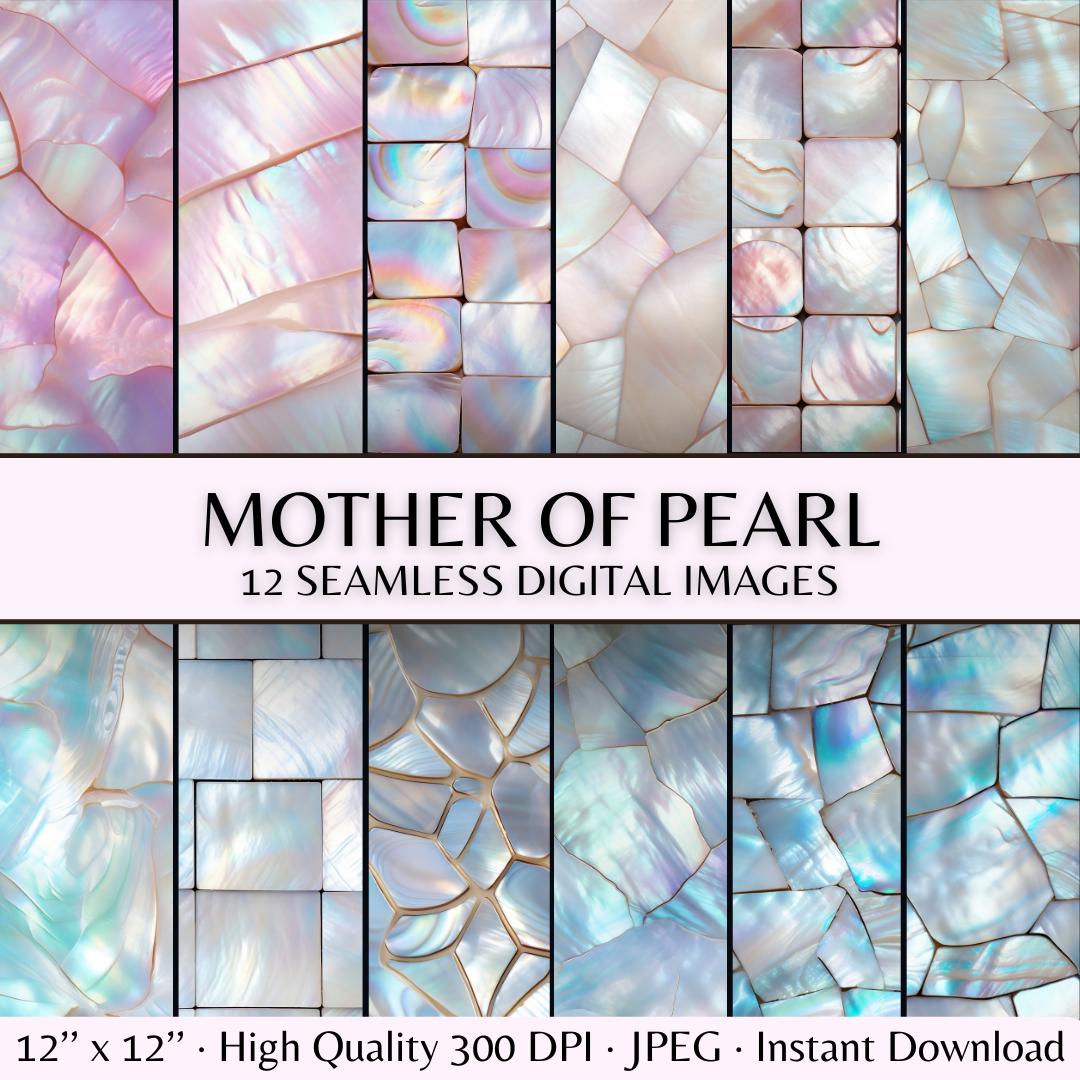 Mother of Pearl Digital Paper, Seamless Pearlescent Shell Pattern ...