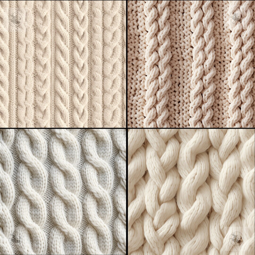 Wool Knit Digital Paper, Seamless Knitted Chunky Sweater Texture ...