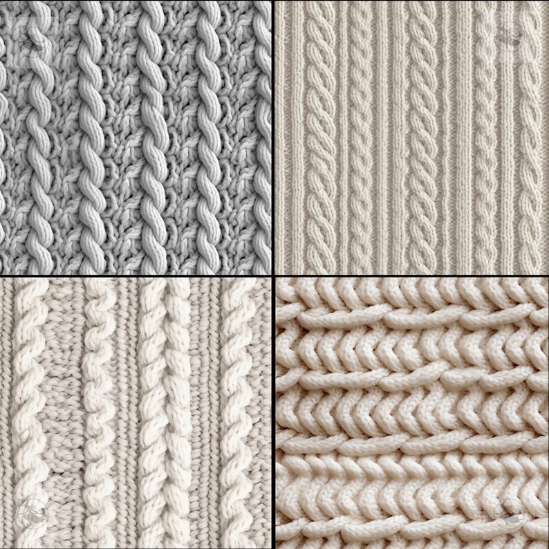 Wool Knit Digital Paper, Seamless Knitted Chunky Sweater Texture ...