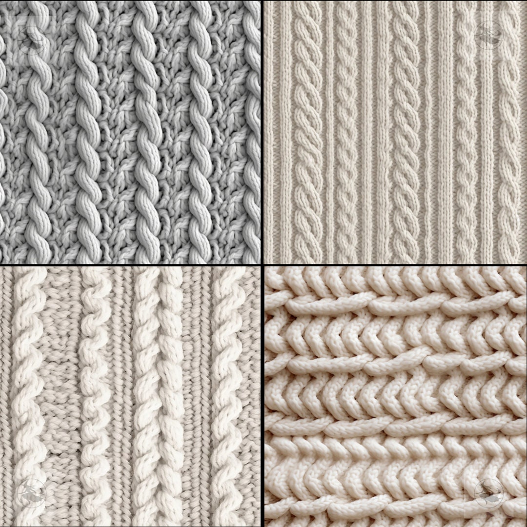 Wool Knit Digital Paper, Seamless Knitted Chunky Sweater Texture ...