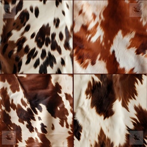Cowhide Digital Paper: Seamless Cow Print Leather Textures (digital ...