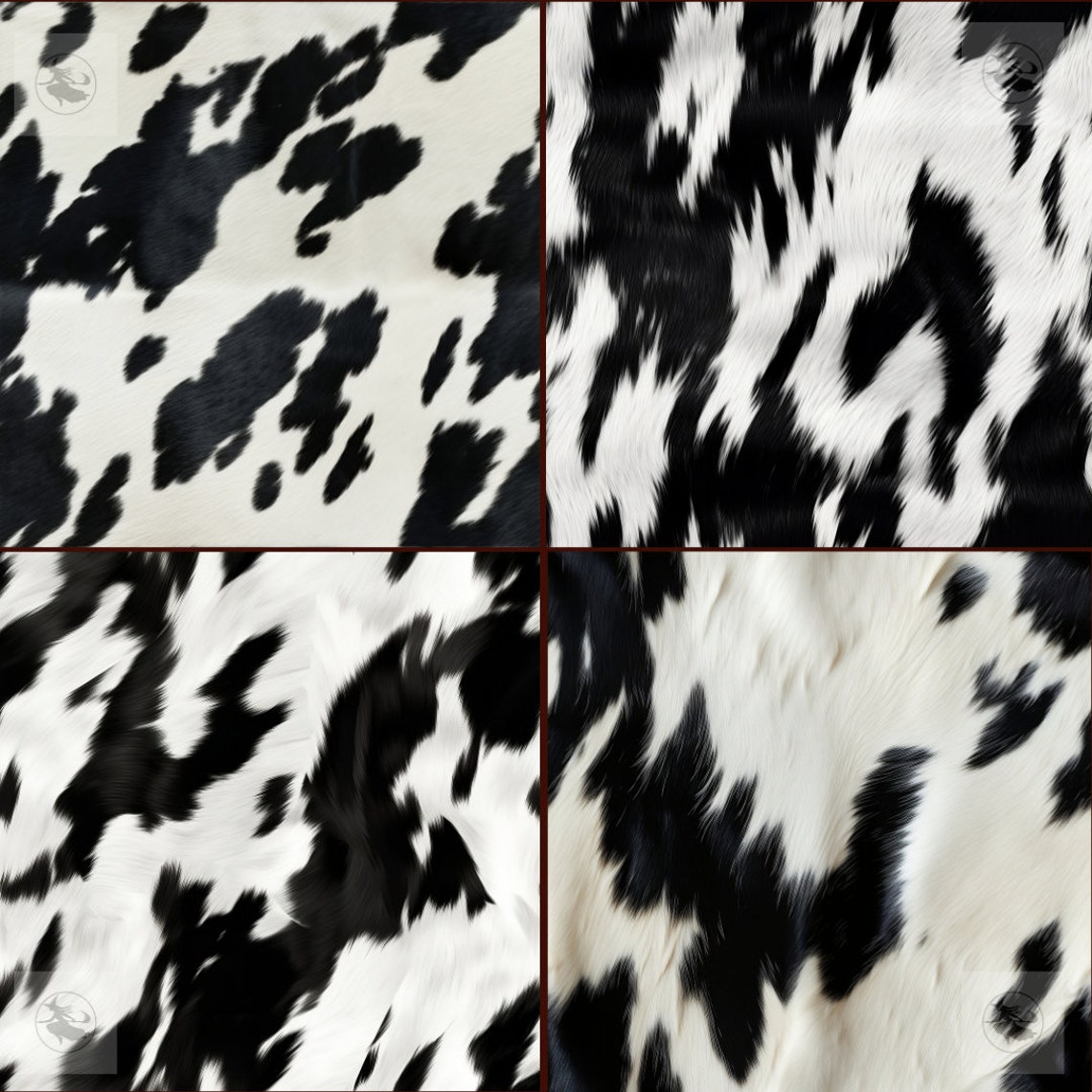 Cowhide Digital Paper: Seamless Cow Print Leather Textures (digital ...