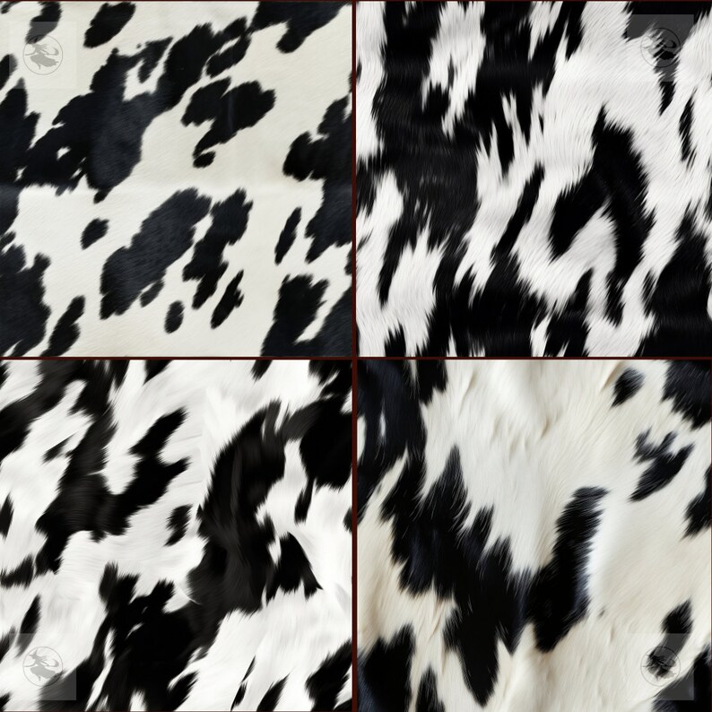 Cowhide Digital Paper: Seamless Cow Print Leather Textures (digital ...