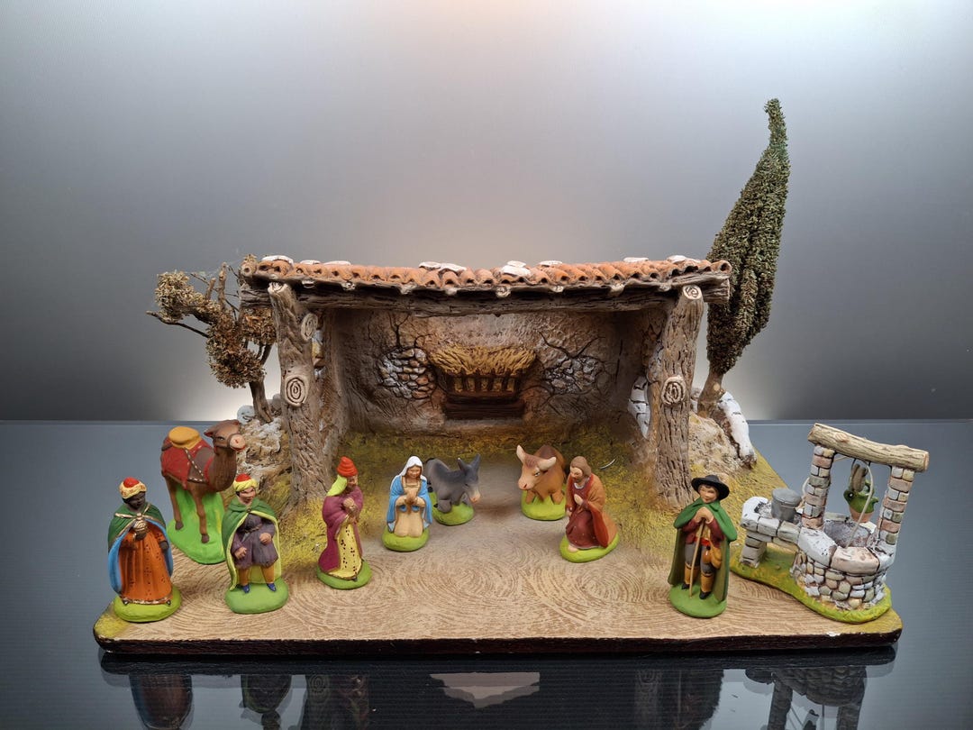 Vintage Terracotta, Provence Nativity Scene " Santons Marcel Carbonel ...