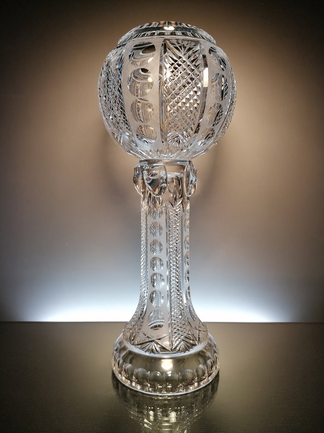 Rare Crystal Vase on Stem - Etsy