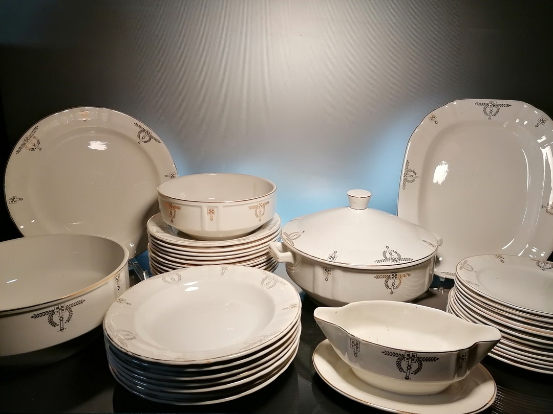 Art Deco Belgian Dinner Set "saint Ghislain" - Etsy