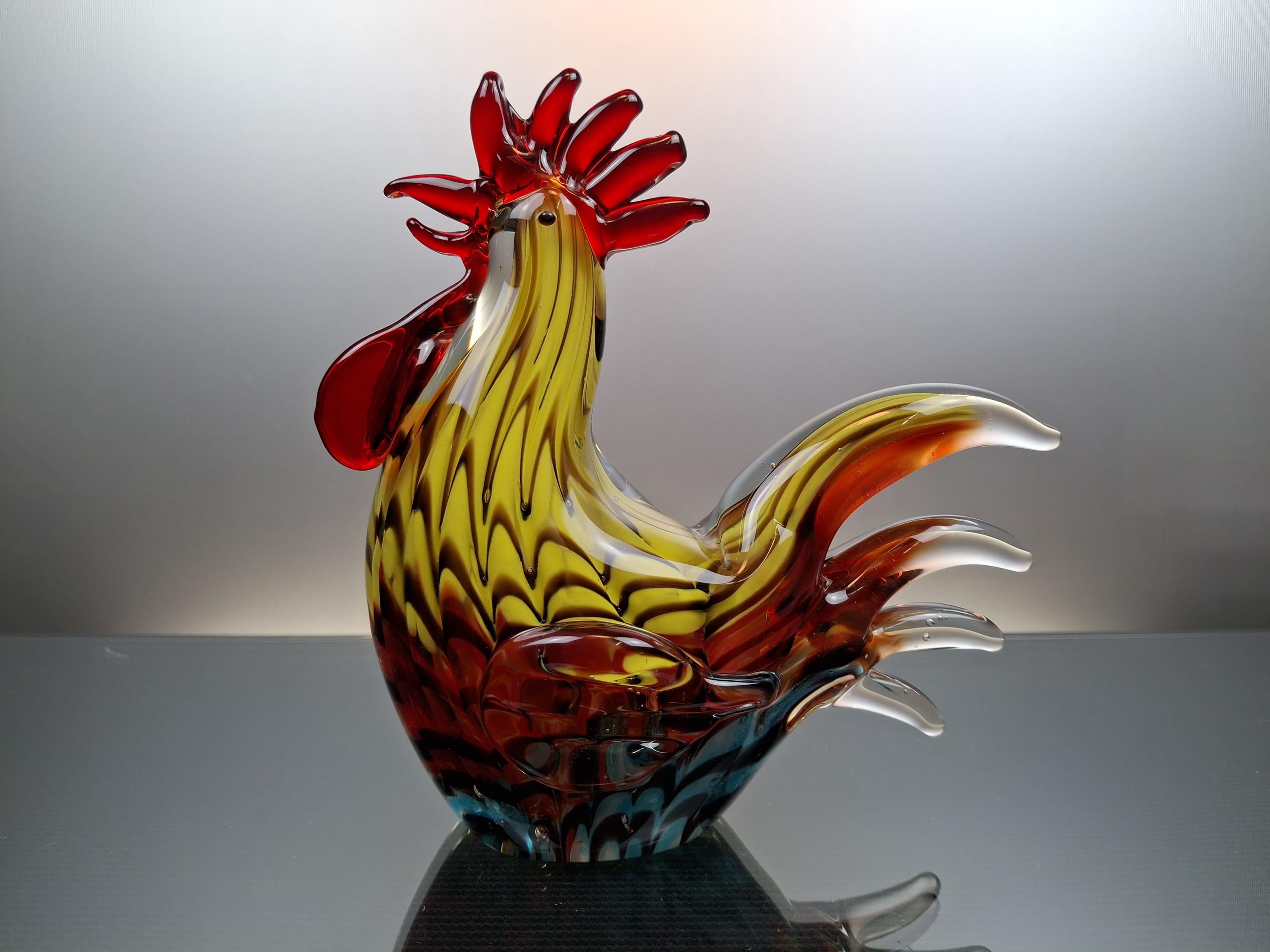 Glass Rooster Finials