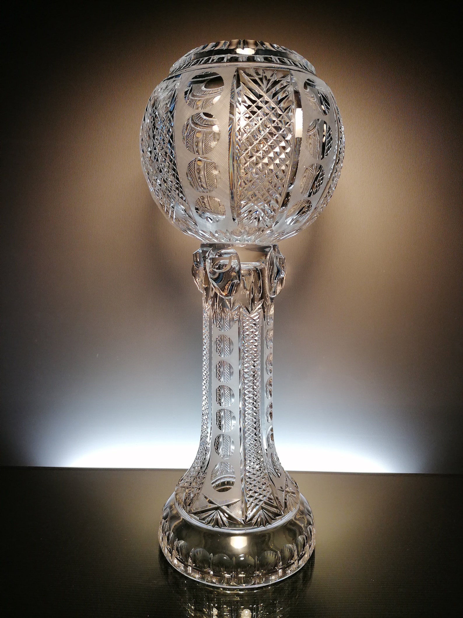 Rare Crystal Vase on Stem - Etsy